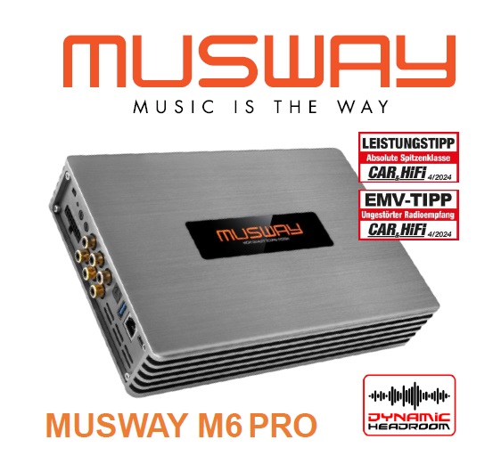 Musway M6PRO Digitaler 6-Kanal Verstärker mit 10-Kanal DSP 1200 Watt